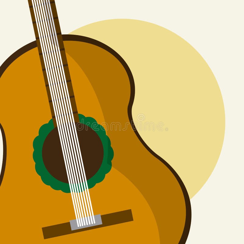 Acoustic guitar cartoon stock vector. Illustration of bass - 112534130
