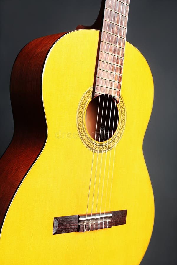 Acoustic Guitar Closeup. Classical Guitar Close Up Stock Photo - Image ...