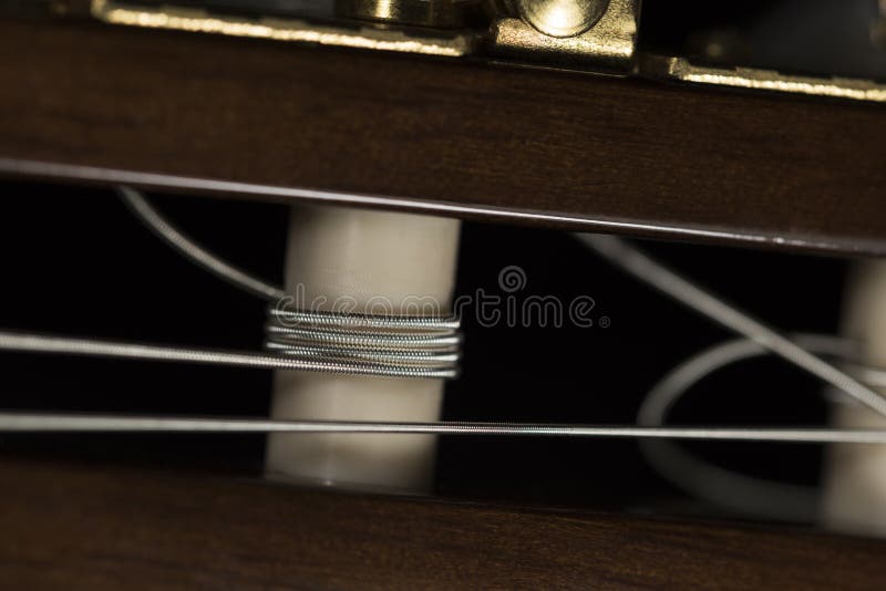 Acoustic Guitar Strings Macro Closeup Stock Image - Image of details ...