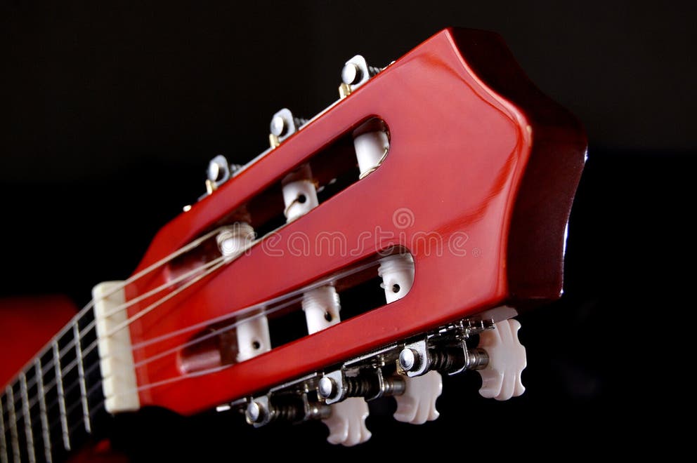 Acoustic guitar head stock image. Image of fret, macro - 22303361