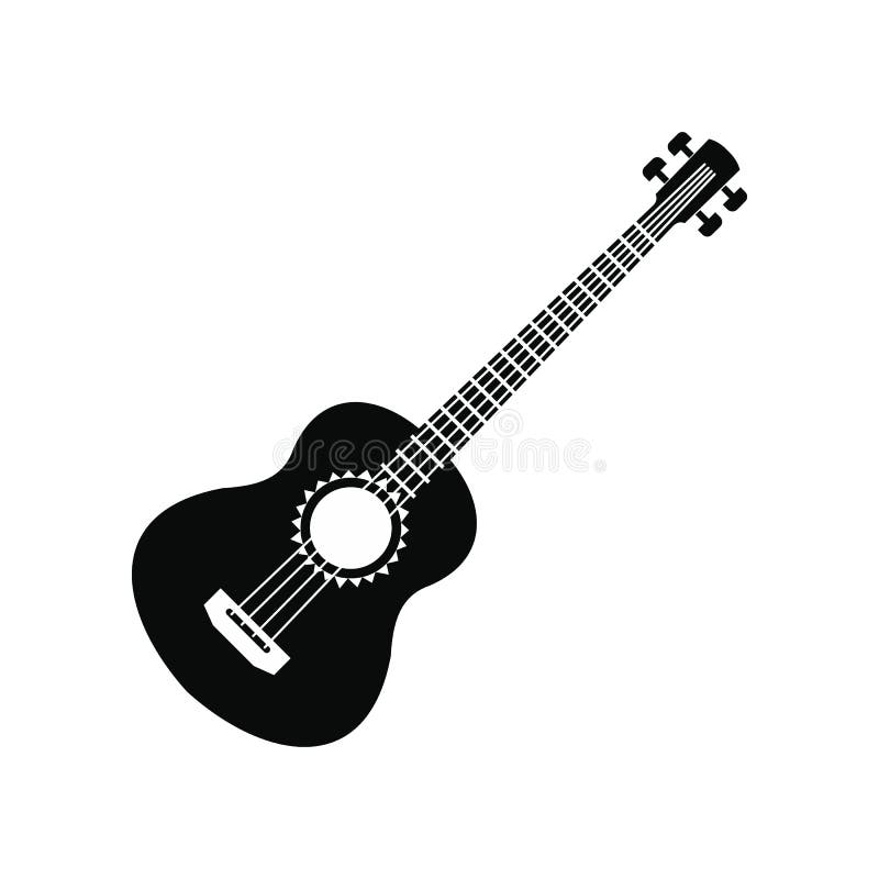 Acoustic Guitar Icon, Simple Style Stock Vector - Illustration of ...