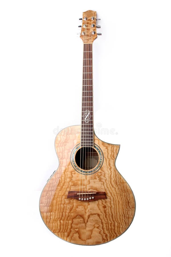 Acoustic guitar isolated stock image. Image of inlay - 10270279