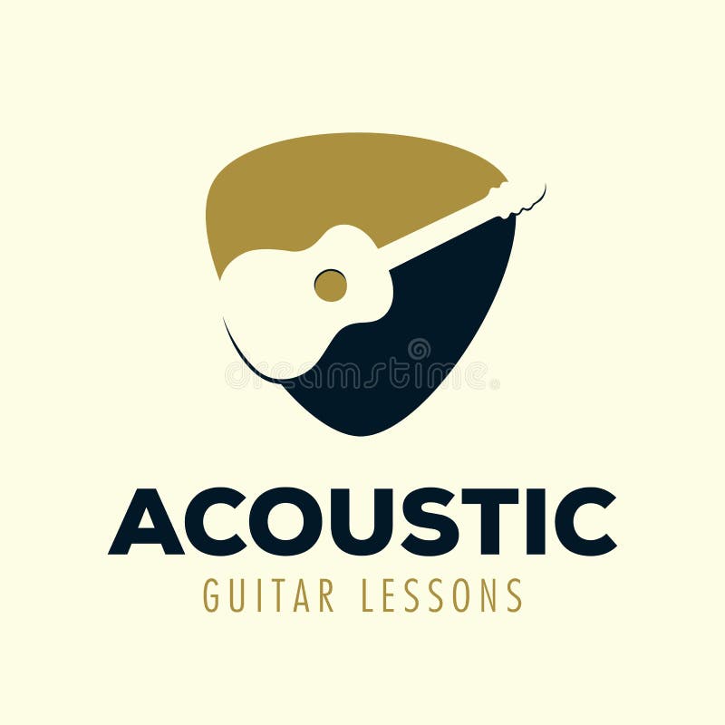 Acoustic Guitar Lessons Vector Logo Design Template Stock Vector ...