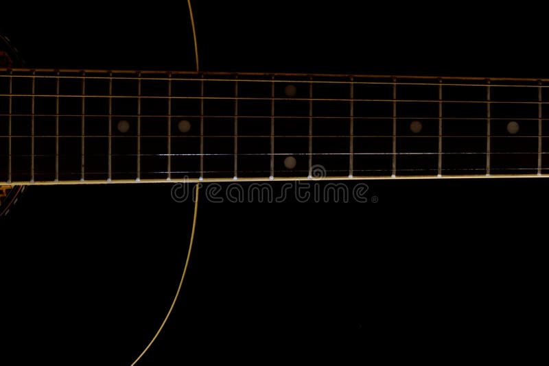 Acoustic Guitar Neck with Strings Stock Photo - Image of neck, close ...