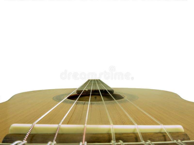 Acoustic Guitar Neck with Strings Isolated on White Stock Photo - Image ...