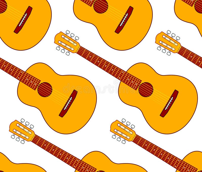 Acoustic guitar pattern stock vector. Illustration of rhythm - 85762220