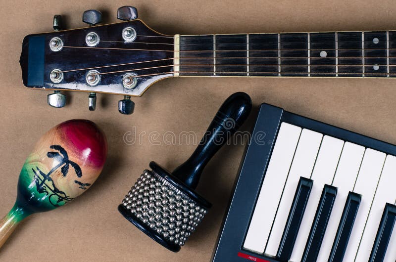 Acoustic Guitar Percussion Accessories Music Stock Image - Image of ...
