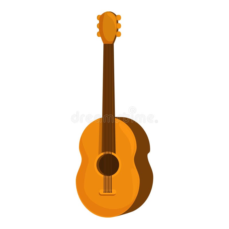 Acoustic Guitar Standing Up with Strings and Soundhole Stock Vector ...