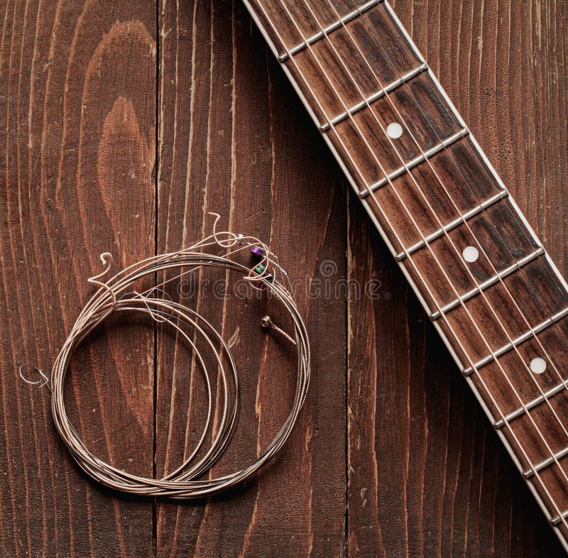Acoustic Guitar and Strings Stock Photo - Image of bridge, acoustic ...