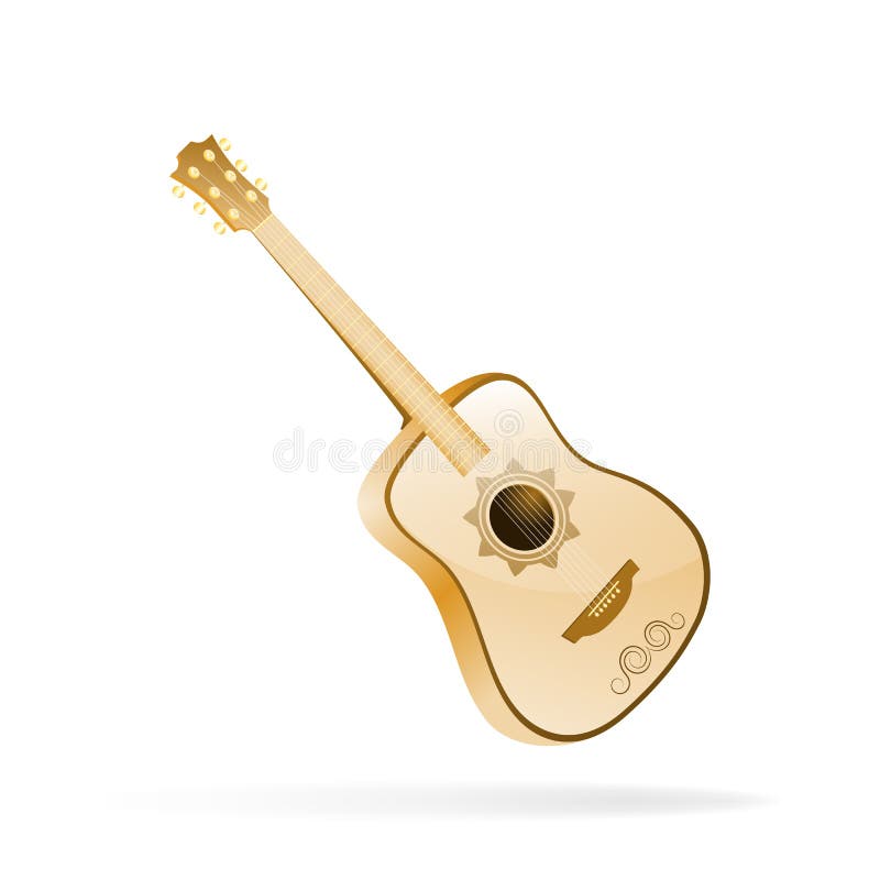 Acoustic Guitar. Vector Illustration Colorless Stock Vector ...
