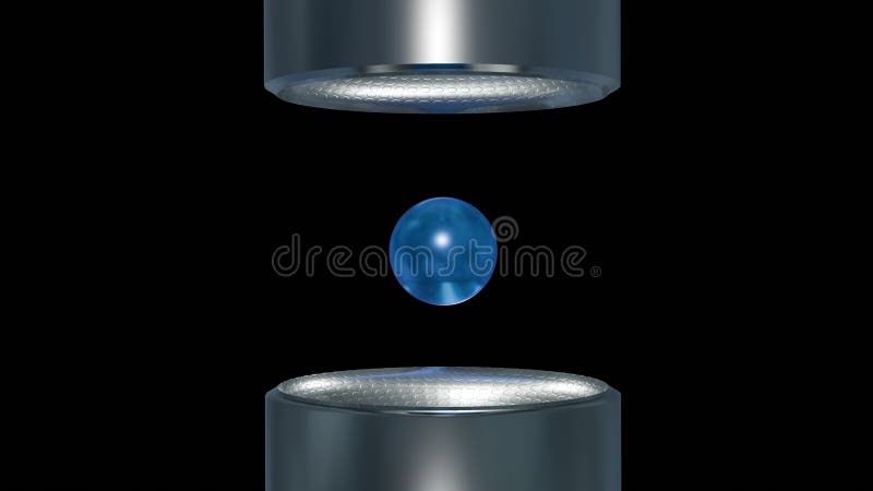 Acoustic Levitation Technology Levitating a Droplet. 3d Rendering ...