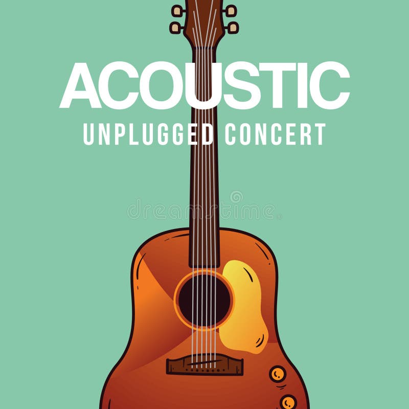 Acoustic Unplugged Concert Design Stock Vector - Illustration of live ...