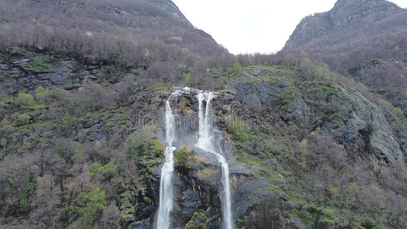 Acquafraggia Waterfalls in Valchiavenna Valley Stock Video - Video of ...