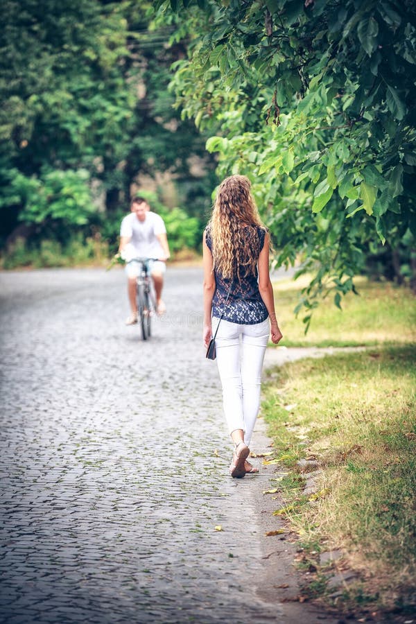 Acquaintance of Young People on the Street Stock Photo - Image of ...