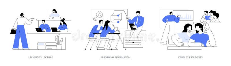 Careless Students Isolated Cartoon Vector Illustrations. Stock Vector ...