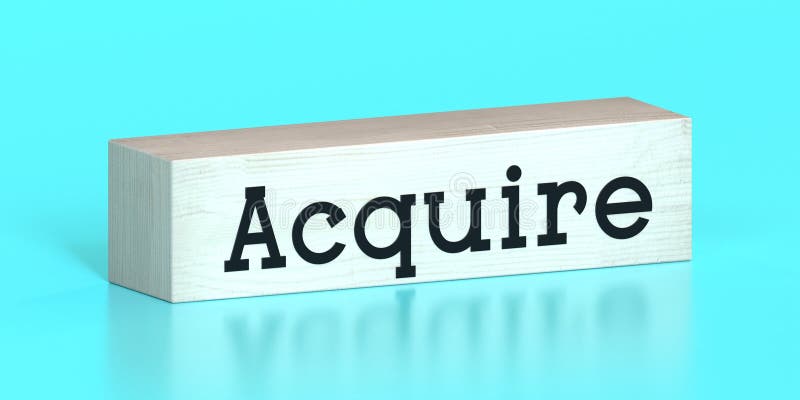 Acquire - Word on Wooden Block Stock Illustration - Illustration of ...