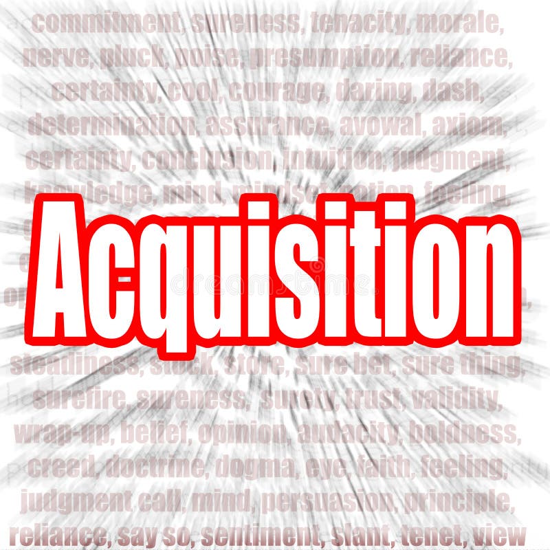 Acquisition Word with Zoom in Effect As Background Stock Illustration ...