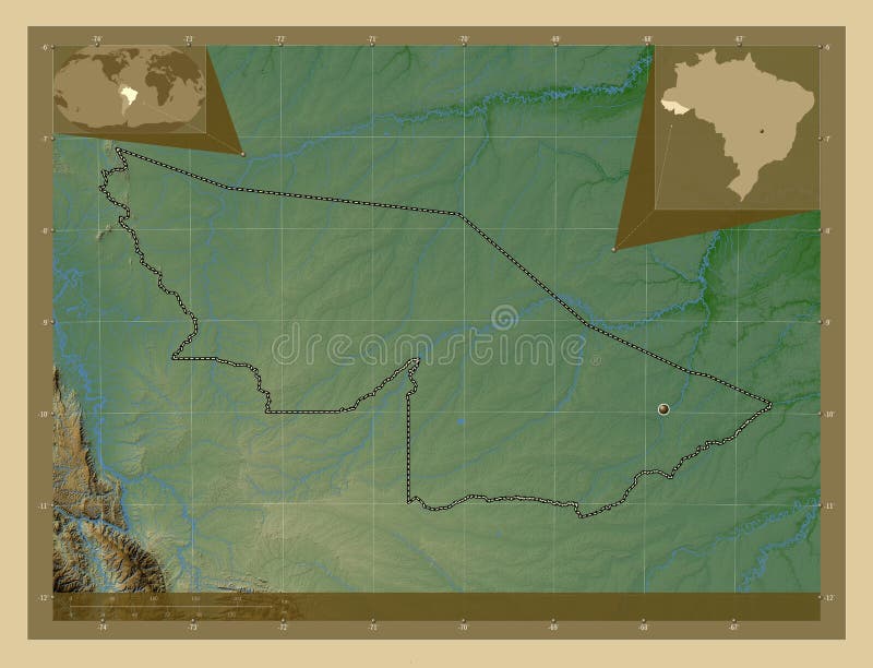 Acre, Brazil. Physical. Capital Stock Illustration - Illustration of ...