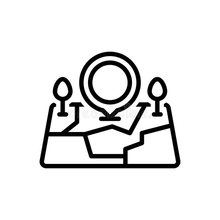 Black Line Icon for Acre, Dimension and Space Stock Vector ...