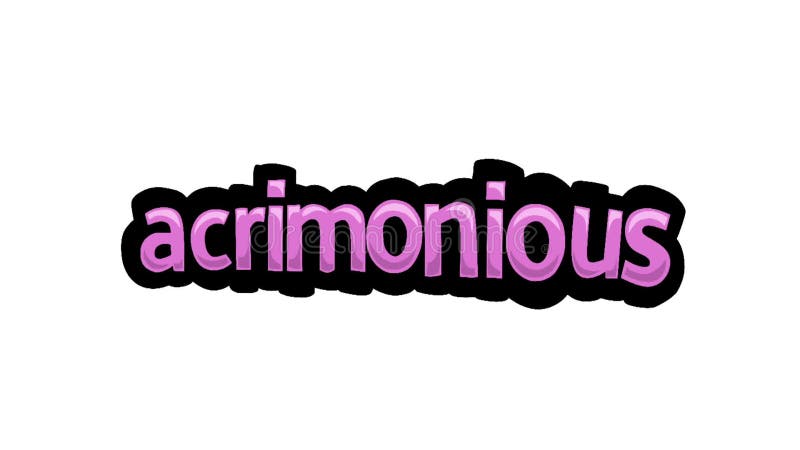 ACRIMONIOUS Writing Vector Design on a White Background Stock Video ...