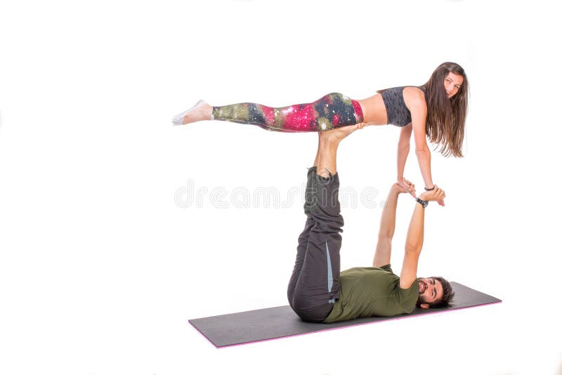 Men in Acro Yoga pose stock image. Image of white, agility - 47735193