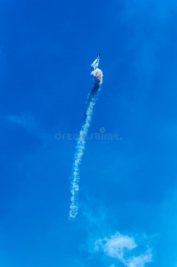 Acrobat Aircraft in Turbo Fly on the Sky Stock Photo - Image of trial ...