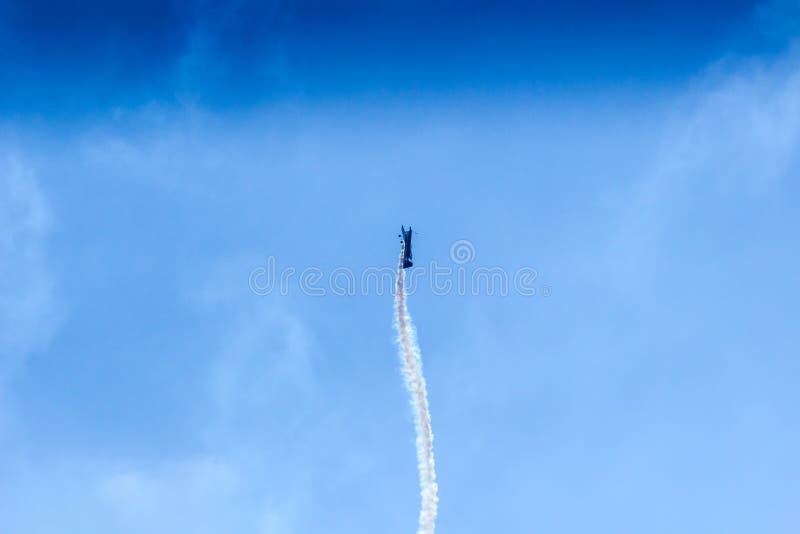 Acrobat Aircraft in Turbo Fly on the Sky Stock Image - Image of blip ...