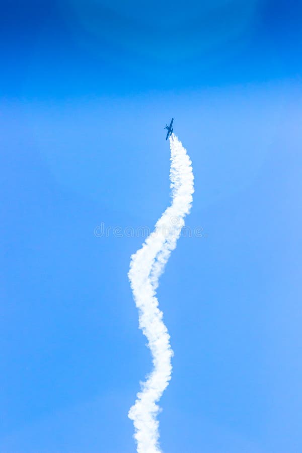 Acrobat Aircraft in Turbo Fly on the Sky Stock Image - Image of airport ...