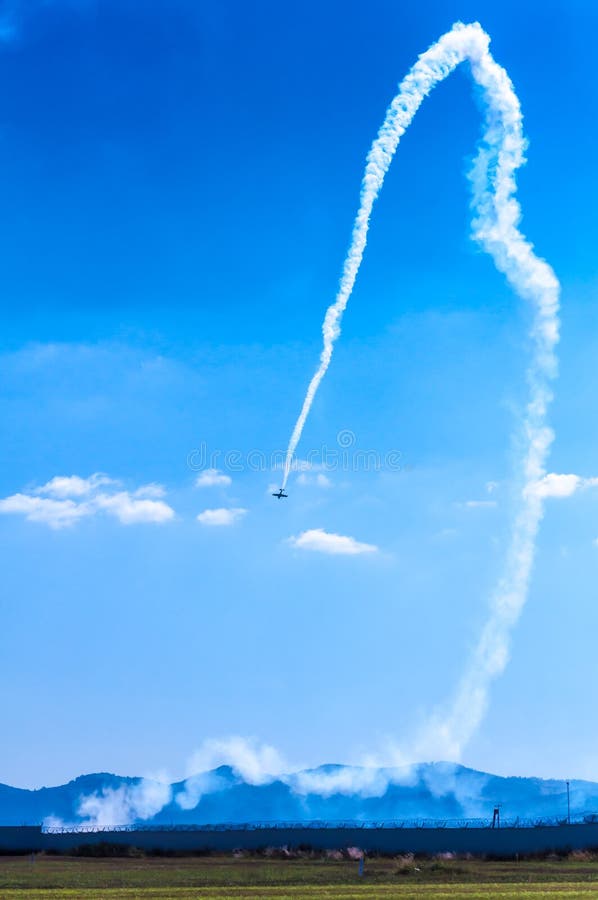 Acrobat Aircraft in Turbo Fly on the Sky Stock Image - Image of trial ...