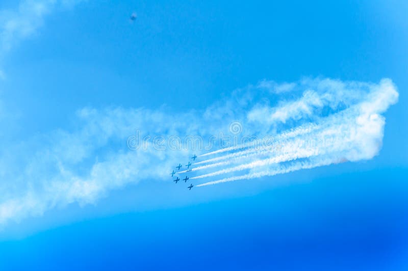 Acrobat Aircraft in Turbo Fly on the Sky Stock Photo - Image of show ...