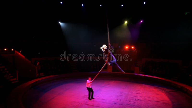 Acrobat with Rope in Circus Stock Video - Video of circus, artist ...