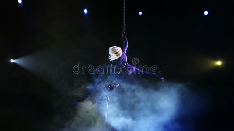 Acrobat with Rope in Circus Stock Video - Video of circus, artist ...