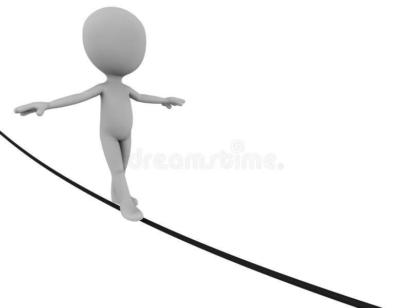 Slacklining Highlining stock vector. Illustration of confidence - 73416994