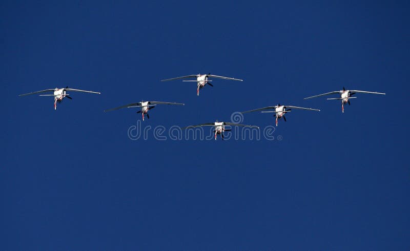 Acrobatic Aerial Aircraft Group Stock Image - Image of group, loop ...