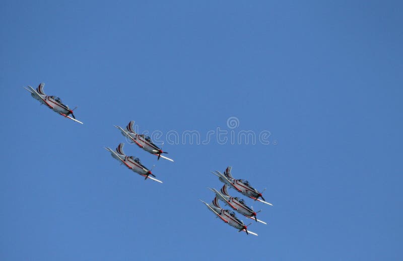 Acrobatic Aerial Aircraft Group Stock Image - Image of aircraft ...