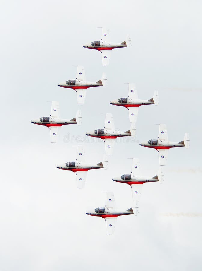 Airplane Formation Demonstrates Flying Skills Editorial Image - Image ...