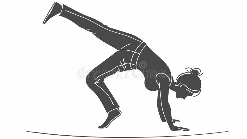 Acrobatic Bridge Pose, Flexibility and Strength, Vector Design Generative AI Stock Vector ...