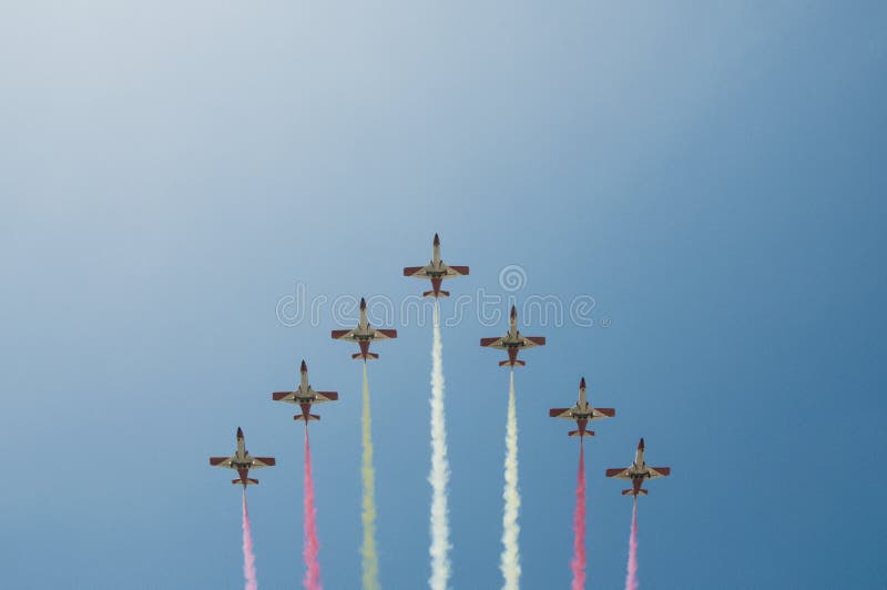 Acrobatic Formation - Planes Over Malaga Stock Photo - Image of turbine ...