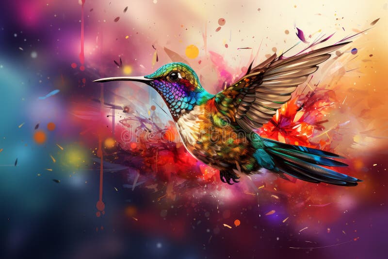 Acrobatic Hummingbird Flying. Generate Ai Stock Photo - Image of flying ...