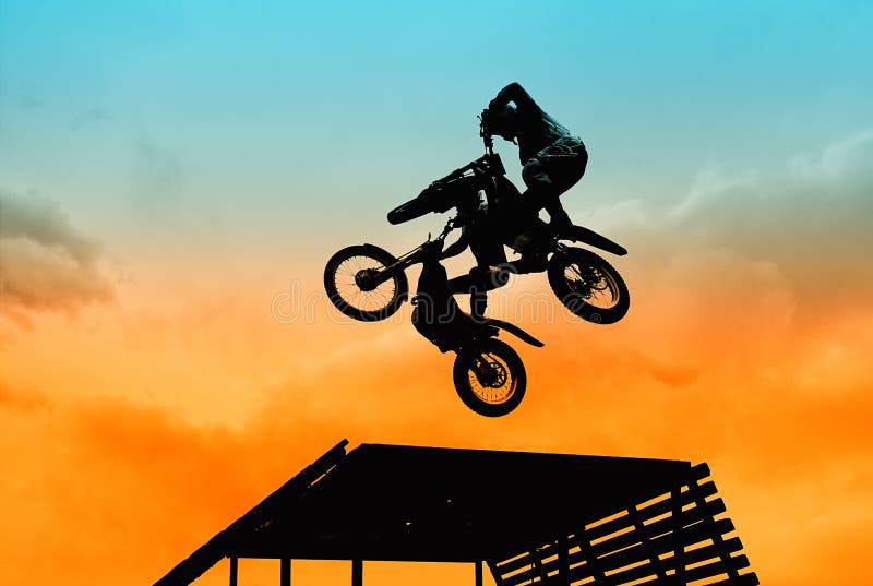 Acrobatic jump stock image. Image of cycle, racer, motorcycle - 51199795