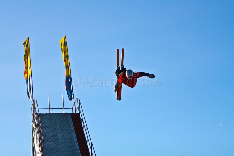 Acrobatic skiing stock image. Image of sport, flight - 13434751