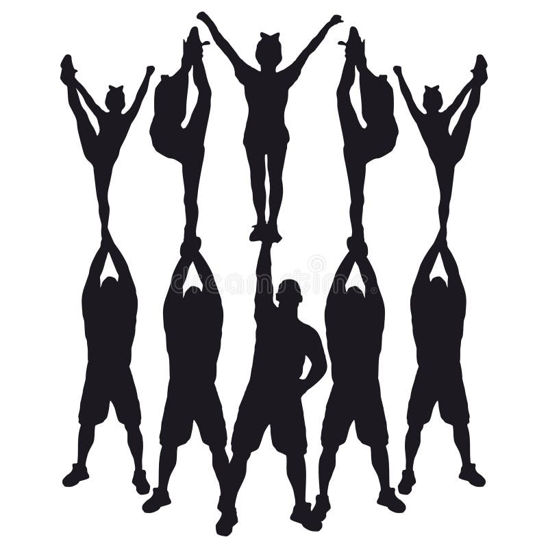 Acrobazia Della Piramide Di Acclamazione Illustrazione Vettoriale ...