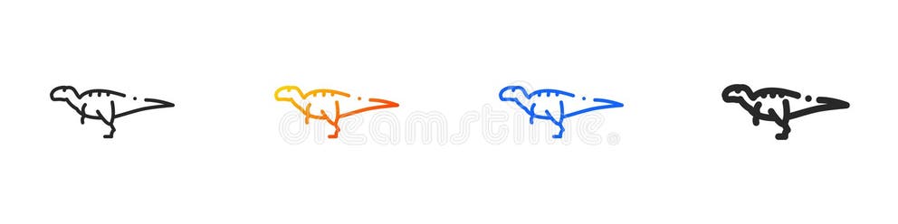 Acrocanthosaurus Icon.Thin Linear, Gradient, Blue Stroke and Bold Style ...
