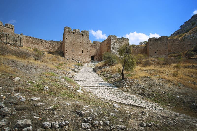 Acrocorinth the Castle of Medieval Corinth Stock Photo - Image of sunny ...