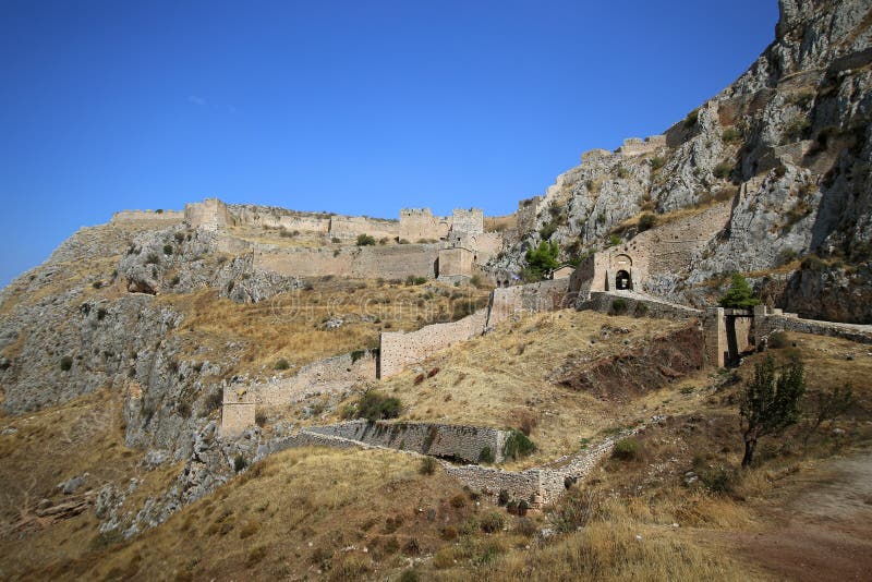 Acrocorinth the Castle of Medieval Corinth Stock Photo - Image of hill ...