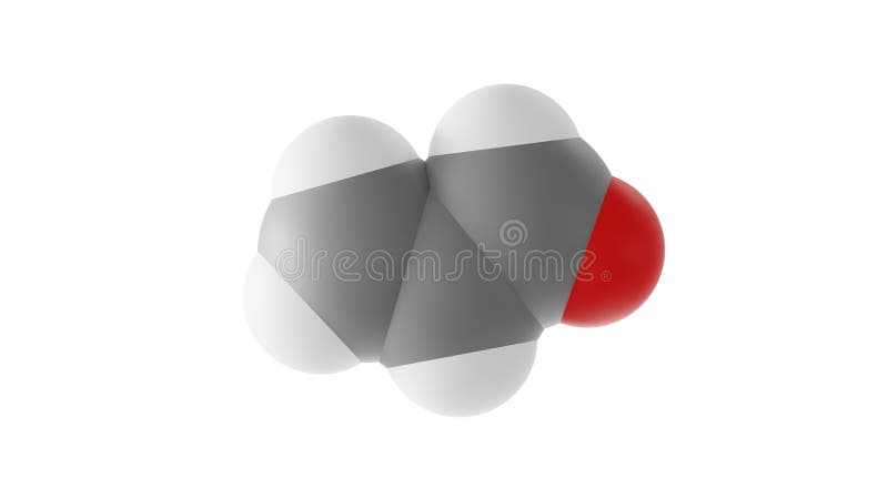 Acrolein Molecule, Unsaturated Aldehyde, Molecular Structure, Isolated ...