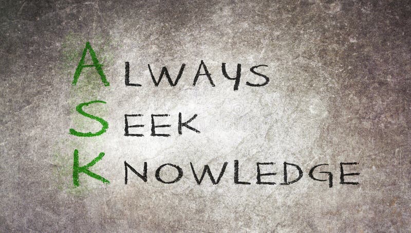Acronym of ASK - always Seek Knowledge Stock Illustration ...