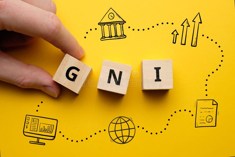 Acronym GNI or Gross National Income. Letters on Cubes Stock Photo ...