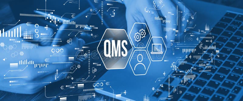 Acronym QMS or Quality Management System. Abstract Scheme with Text and ...