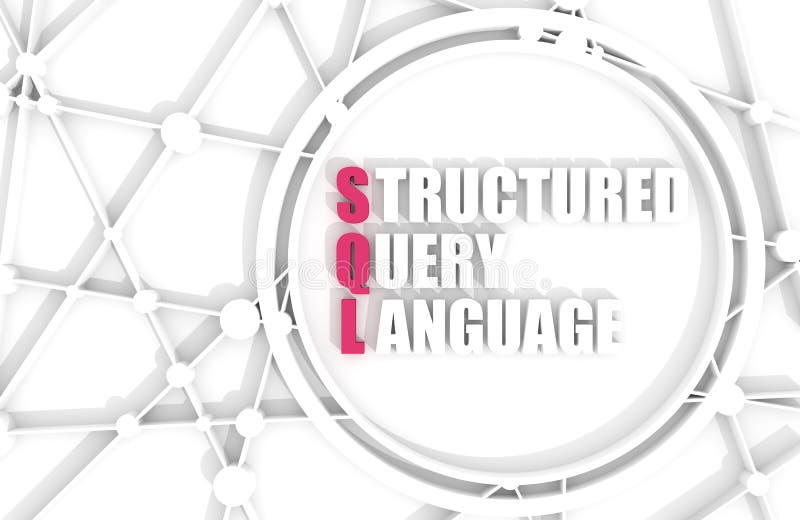 Acronym SQL - Structured Query Language in Circle. 3D Render Stock ...